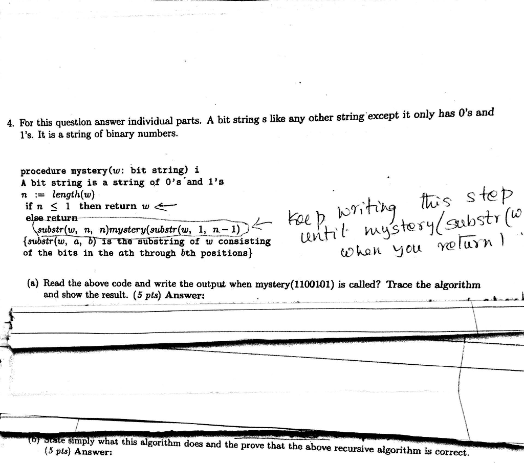 Solved 4 For This Question Answer Individual Parts A Bit 