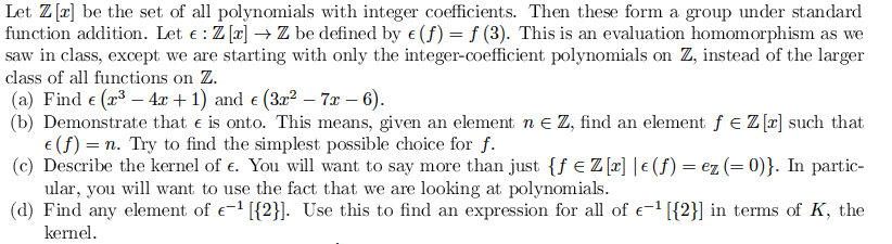 Solved Let Zr] be the set of all polynomials with integer | Chegg.com