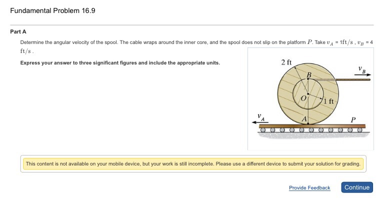 Solved Determine the angular velocity of the spool. The | Chegg.com