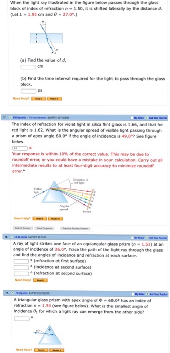 Solved When the light ray illustrated in the figure below | Chegg.com