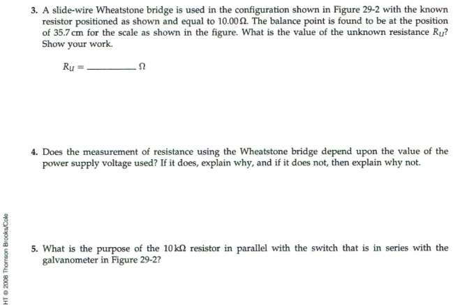 Solved 3. A slide-wire Wheatstone bridge is used in the | Chegg.com
