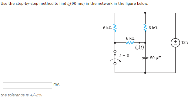 Solved Use the step-by-step method to find i0(90 ms) in the | Chegg.com