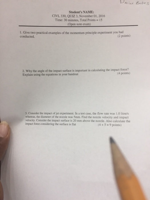Solved Give two practical examples of the momentum principle | Chegg.com