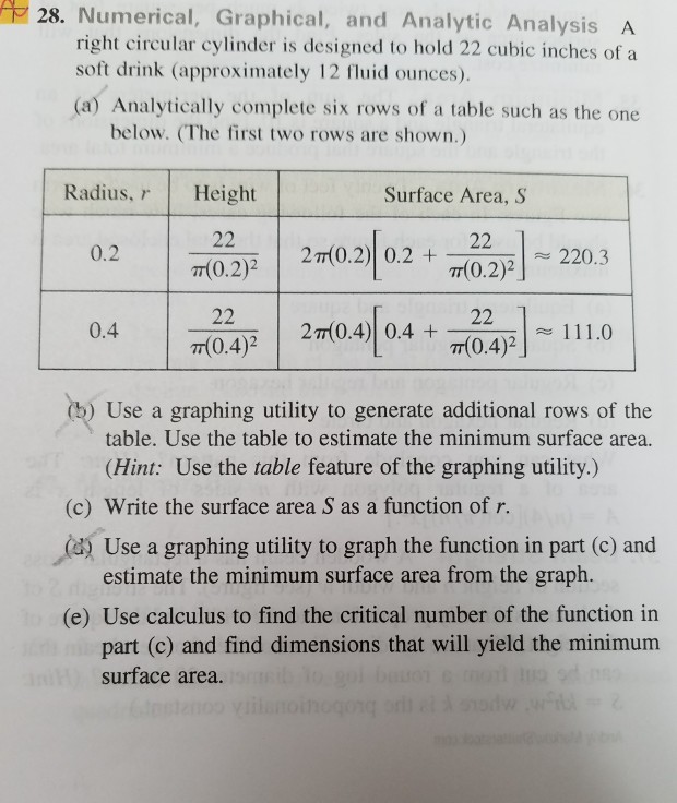 Solved 28. Numerical, Graphical, and Analytic Analysis A | Chegg.com