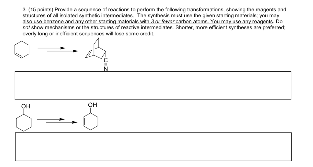 Solved 3. (15 points) Provide a sequence of reactions to | Chegg.com