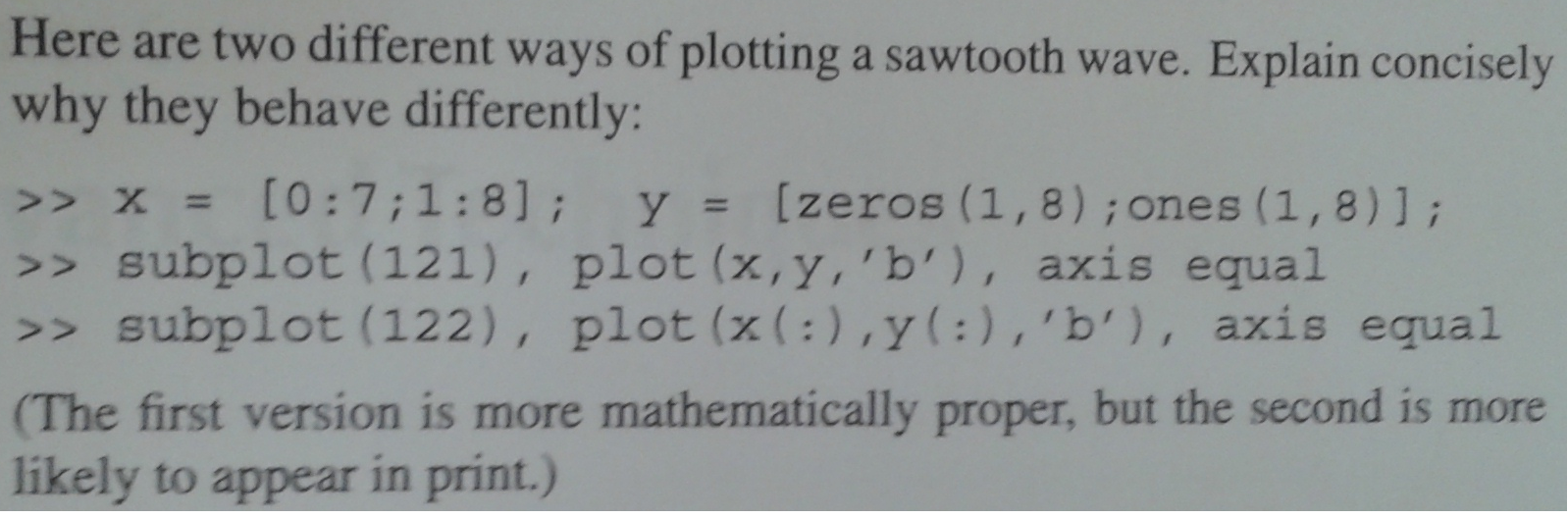 Here Are Two Different Ways Of Plotting A Sawtooth