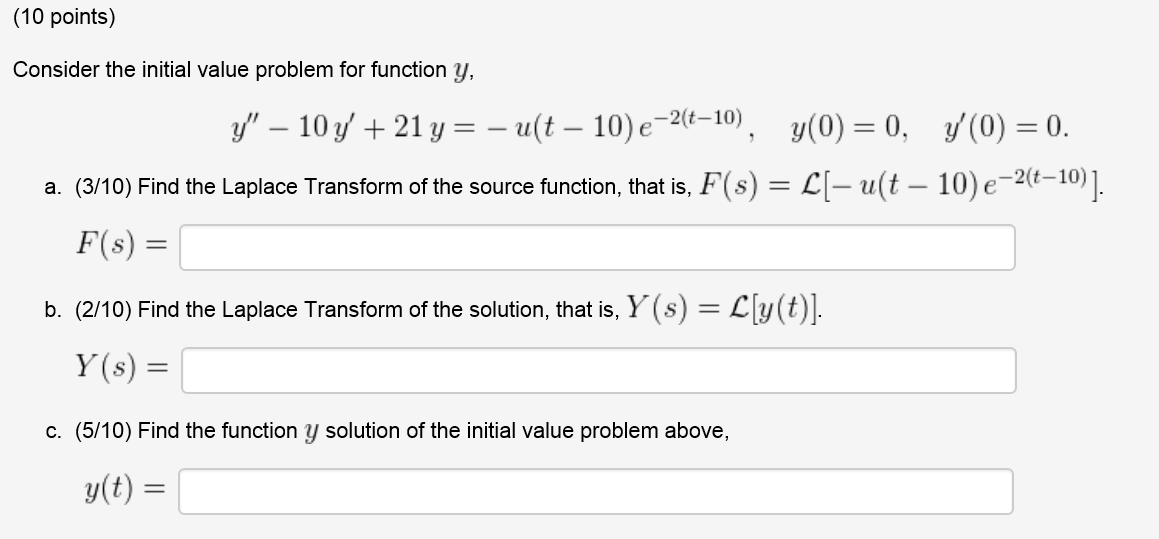 Solved Consider The Initial Value Problem For Function Y 5361