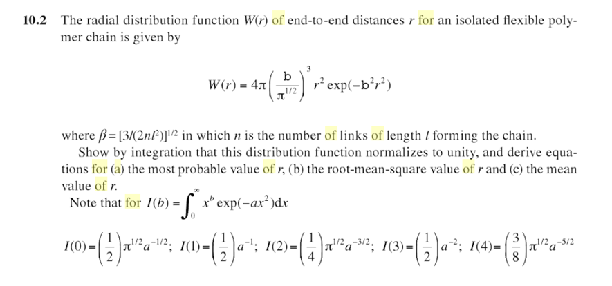 Solved 10 2 The Radial Distribution Function W R Of