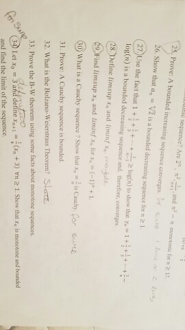 Solved What is a Cauchy sequence? Show that x_n = 1/n is | Chegg.com