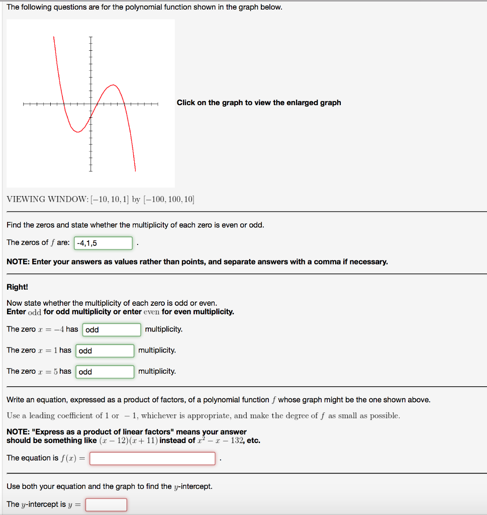 Solved The following questions are for the polynomial | Chegg.com