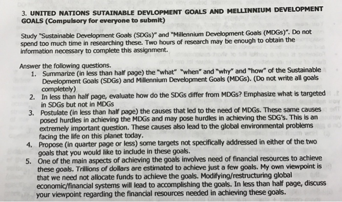 Study "Sustainable Development Goals (SDGs)" and | Chegg.com