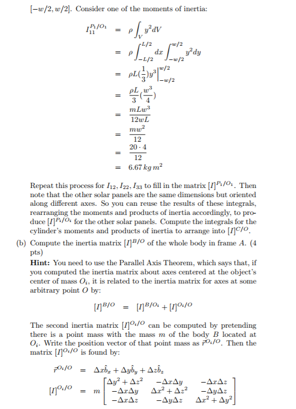 Inertia matrix Consider the rigid body B described in | Chegg.com