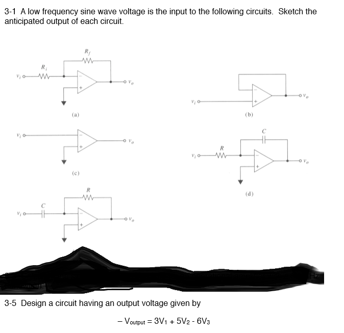 Solved 3-1) A low-frequency sine wave voltage is the input | Chegg.com