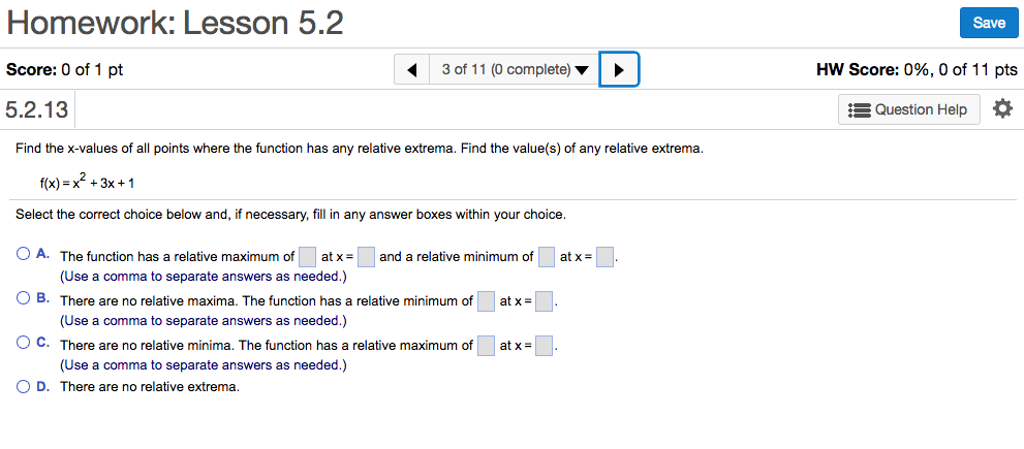 Solved Homework Lesson 5 2 Score 0 Of 1 Pt 5 2 13 Save 3