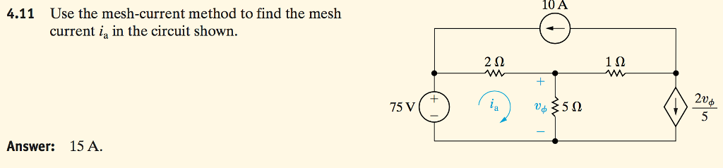 Solved 10 A Use the mesh-current method to find the mesh | Chegg.com