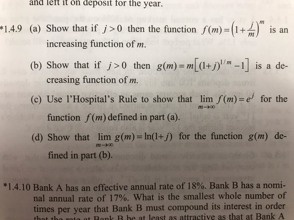 Solved (a) Show that if j > 0 then the function f(m) = (1 + | Chegg.com