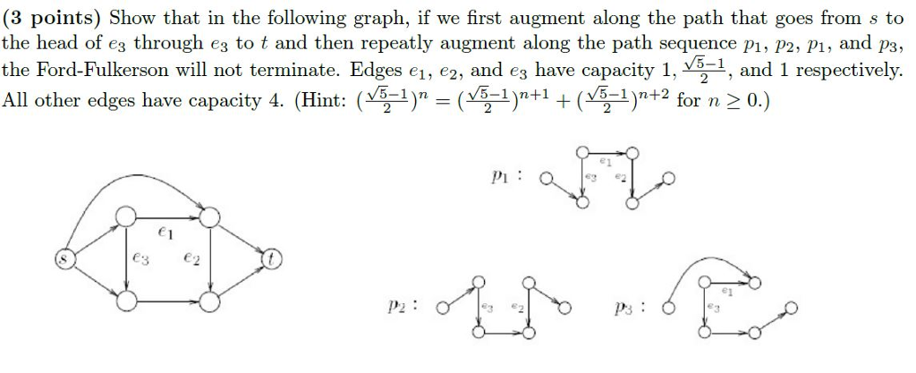 (3 points) Show that in the following graph, if we | Chegg.com