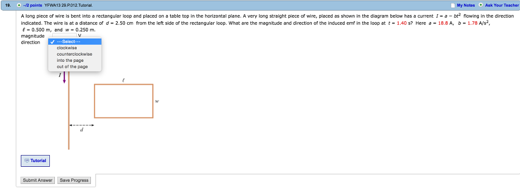 Solved A long piece of wire is bent into a rectangular loop | Chegg.com