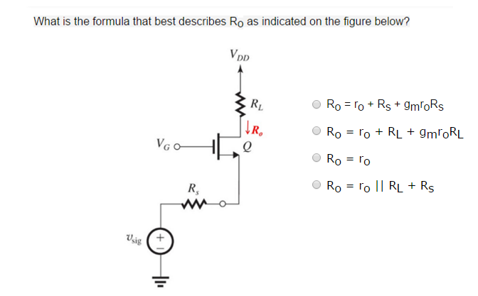 Solved What is the formula that best describes R_o as | Chegg.com