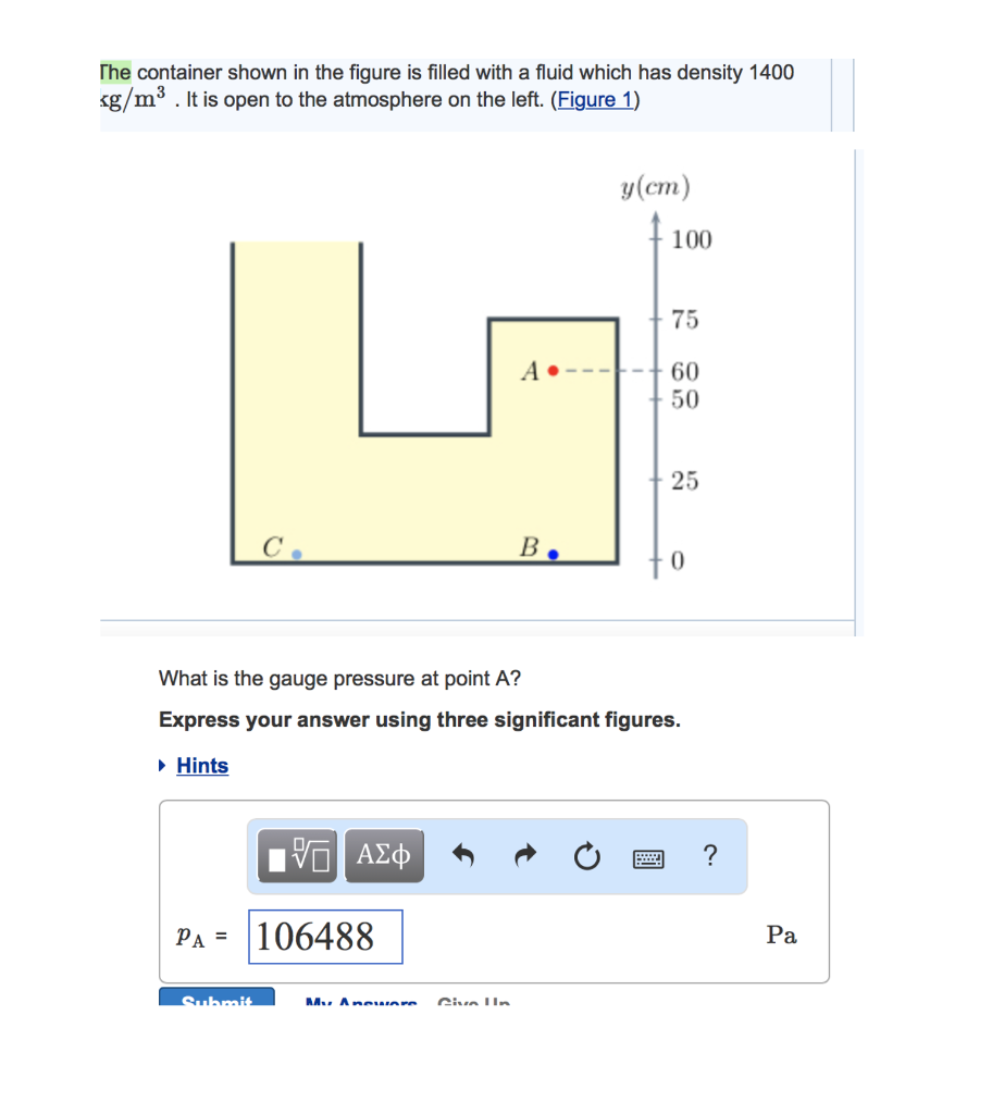 Solved he container shown in the figure is filled with a | Chegg.com