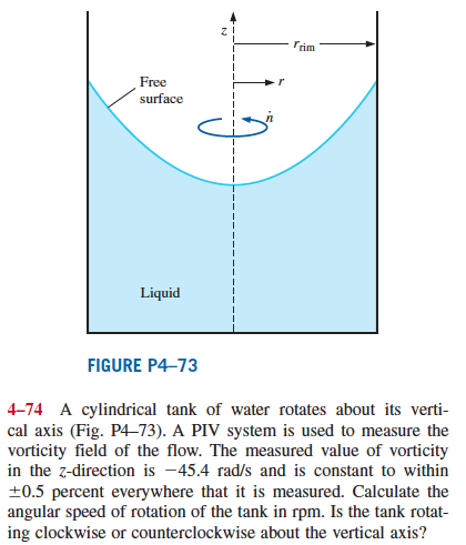 Solved A cylindrical tank of water rotates about its | Chegg.com
