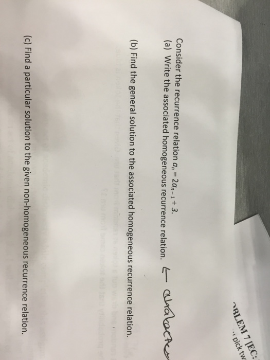 Solved Consider The Recurrence Relation A N 2a N 1 3