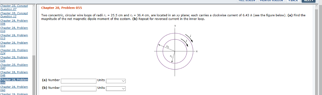 Solved Two concentric, circular wire loops of radii r_1 = | Chegg.com