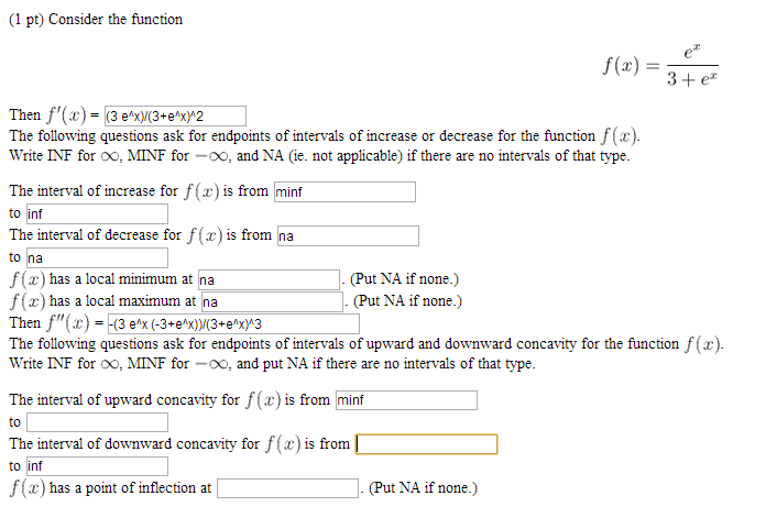 Solved Consider The Function F X Ex 3 Ex Then F X