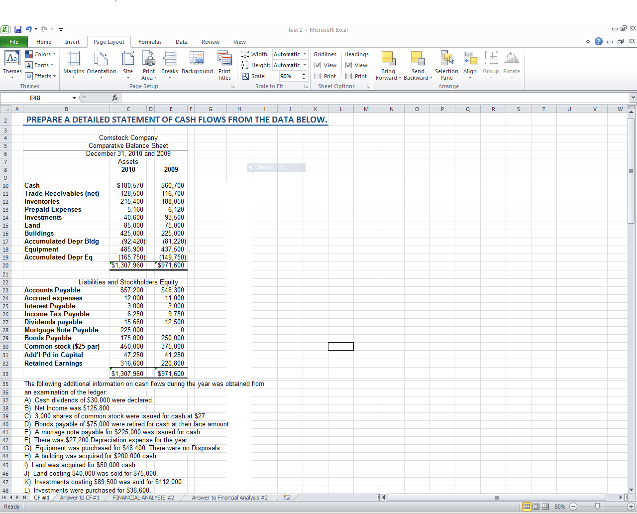 Solved Gridlines Headings Themes E48 PREPARE A DETAILED | Chegg.com