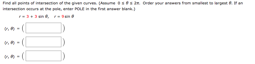 Solved Find all points of intersection of the given curves. | Chegg.com