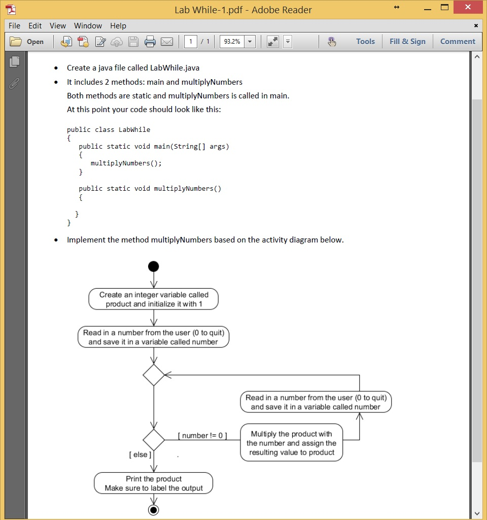 Solved Using While how to add 2 methos: main | Chegg.com