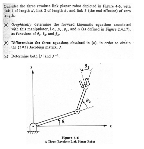 Solved Consider the three revolute link planar robot | Chegg.com