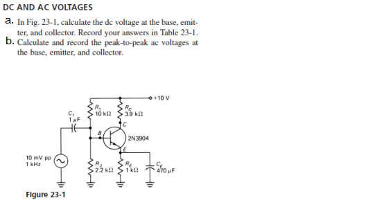Solved DC AND AC VOLTAGES a. In Fig. 23-1, calculate the de | Chegg.com