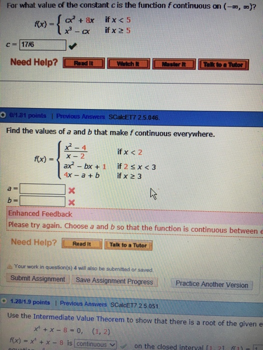 Solved For What Value Of The Constant C Is The Function F
