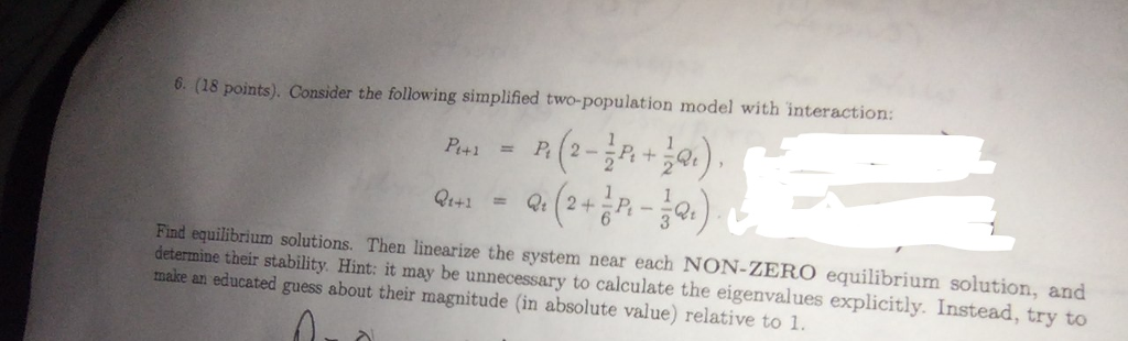 Consider the following simplified two-population | Chegg.com