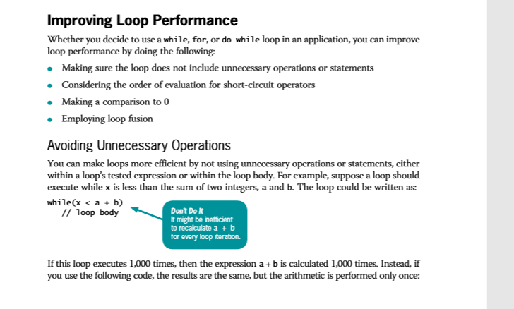 Solved Improving Loop Performance Whether you decide to use | Chegg.com