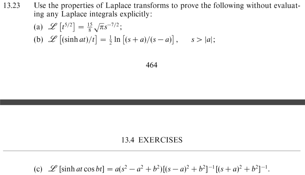 Solved Use the properties of Laplace transforms to prove the | Chegg.com