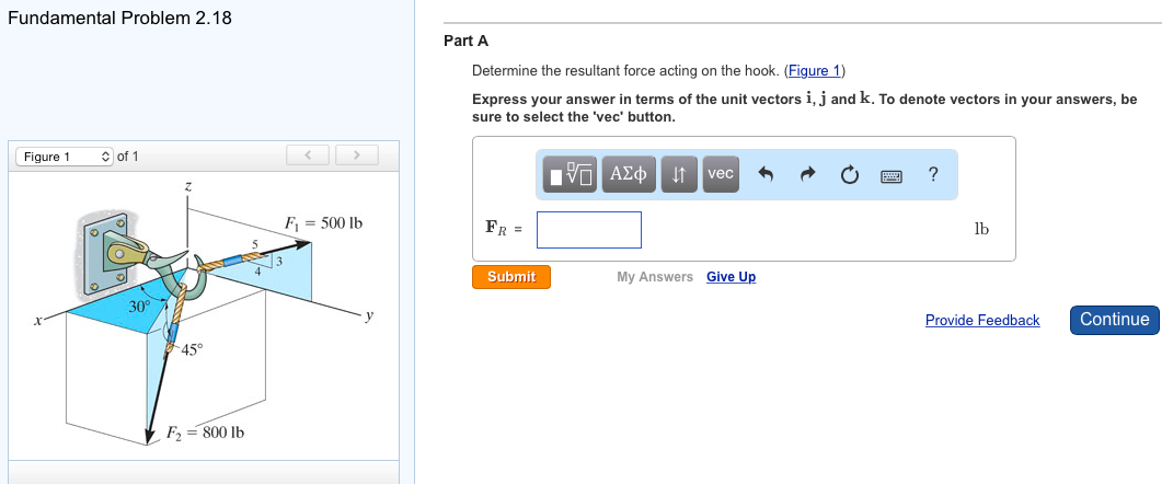 Solved Determine The Resultant Force Acting On The Hook