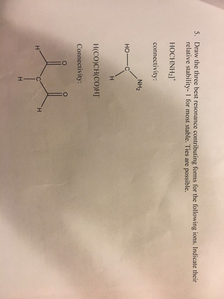 Solved Draw the three best resonance contributing forms for | Chegg.com