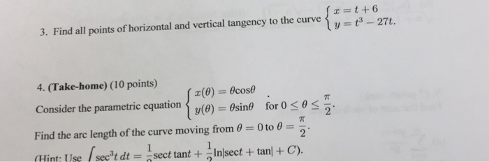 Solved Find all points of horizontal and vertical tangency | Chegg.com