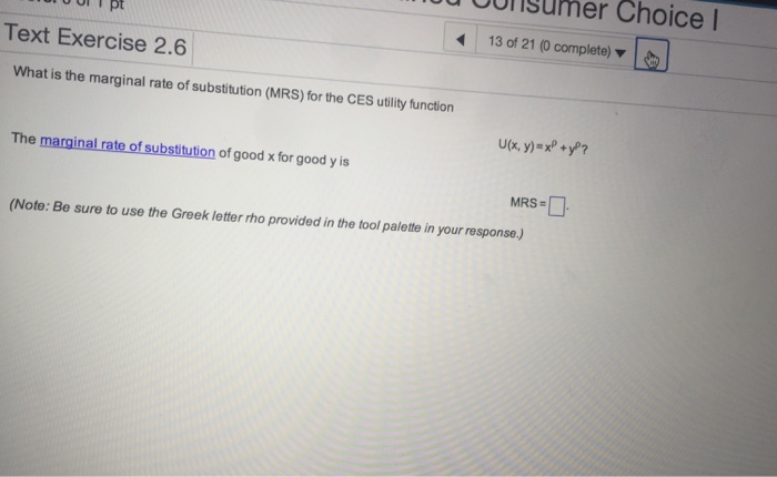 Solved What is the marginal rate of substitution (MRS) for | Chegg.com