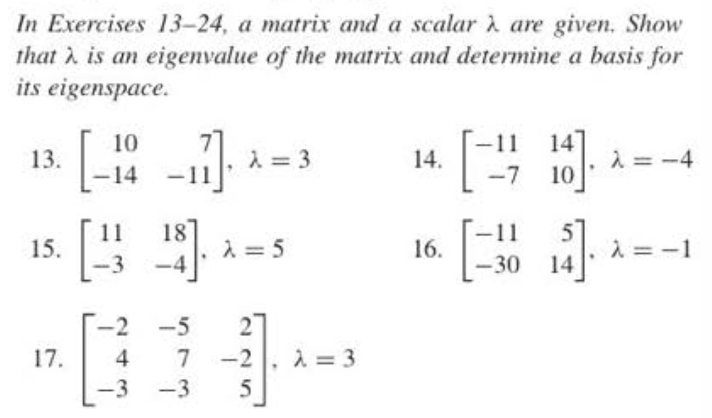 Solved A Matrix And A Scalar Lambda Are Given Show That The