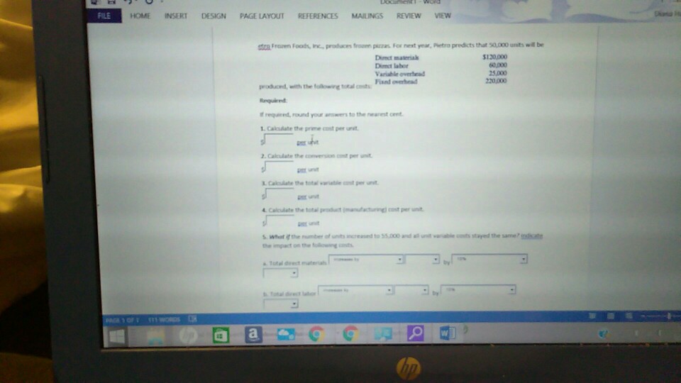 Solved FILE HOME INSERT DESIGN PAGE LAYOUT REFERENCES | Chegg.com