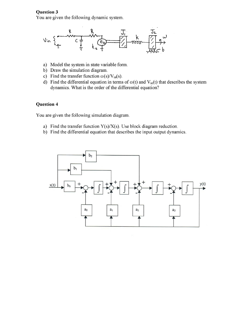 Solved You are given the following dynamic system. a) Model | Chegg.com