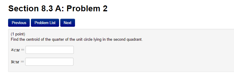 Solved Find the centroid of the quarter of the unit circle | Chegg.com