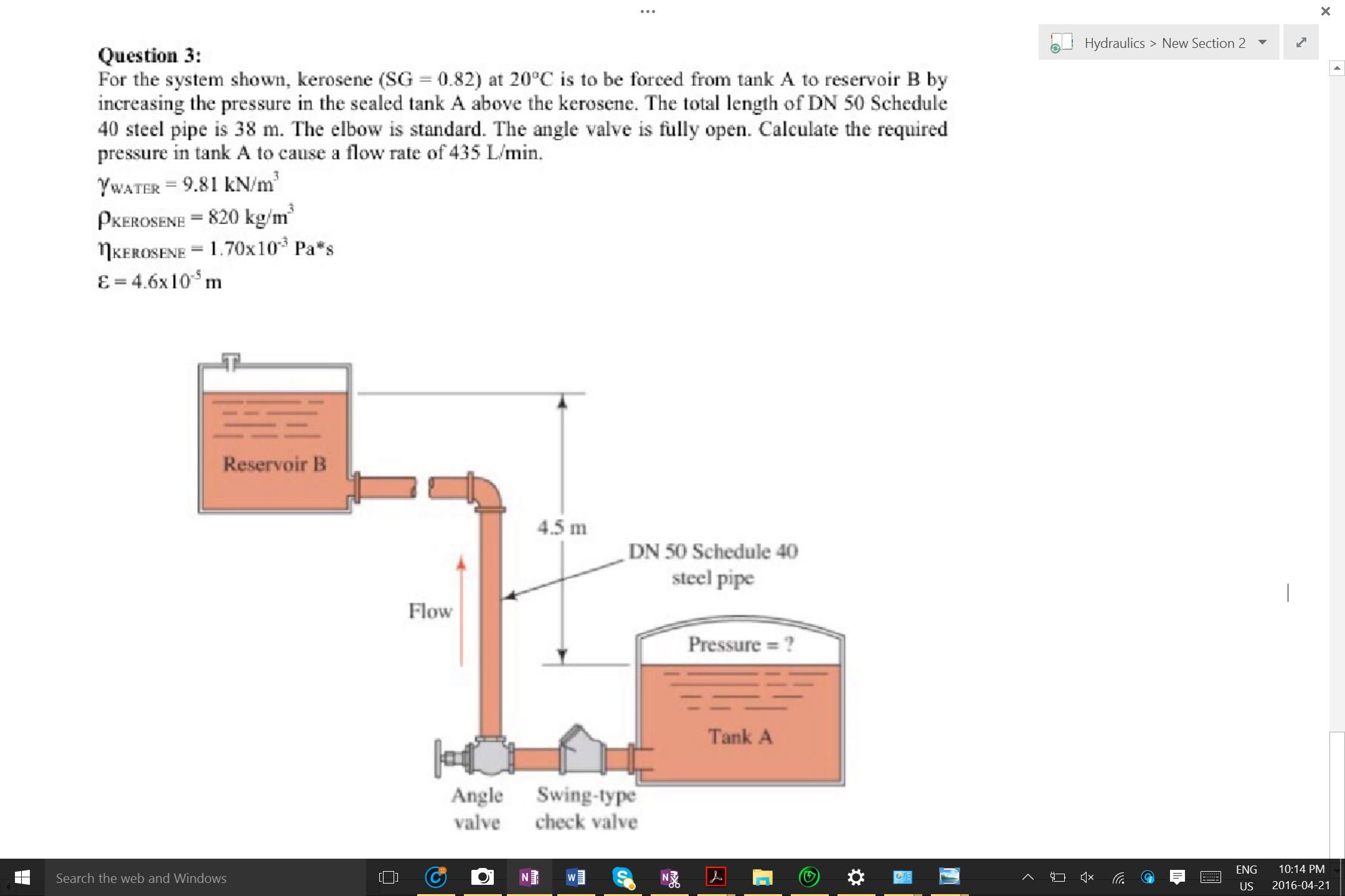 Solved CIVIL ENGINEERING HYDRAULICS – ANY FEED BACK ON HOW | Chegg.com