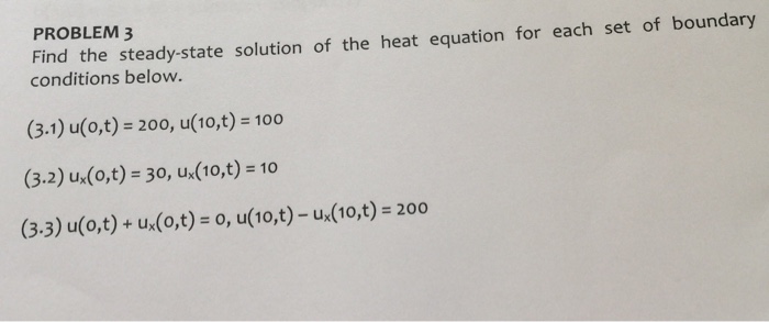 Solved Find the steady-state solution of the heat equation | Chegg.com