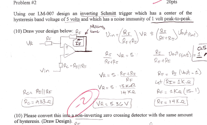 Solved Using our LM-007 design an inverting Schmitt trigger | Chegg.com