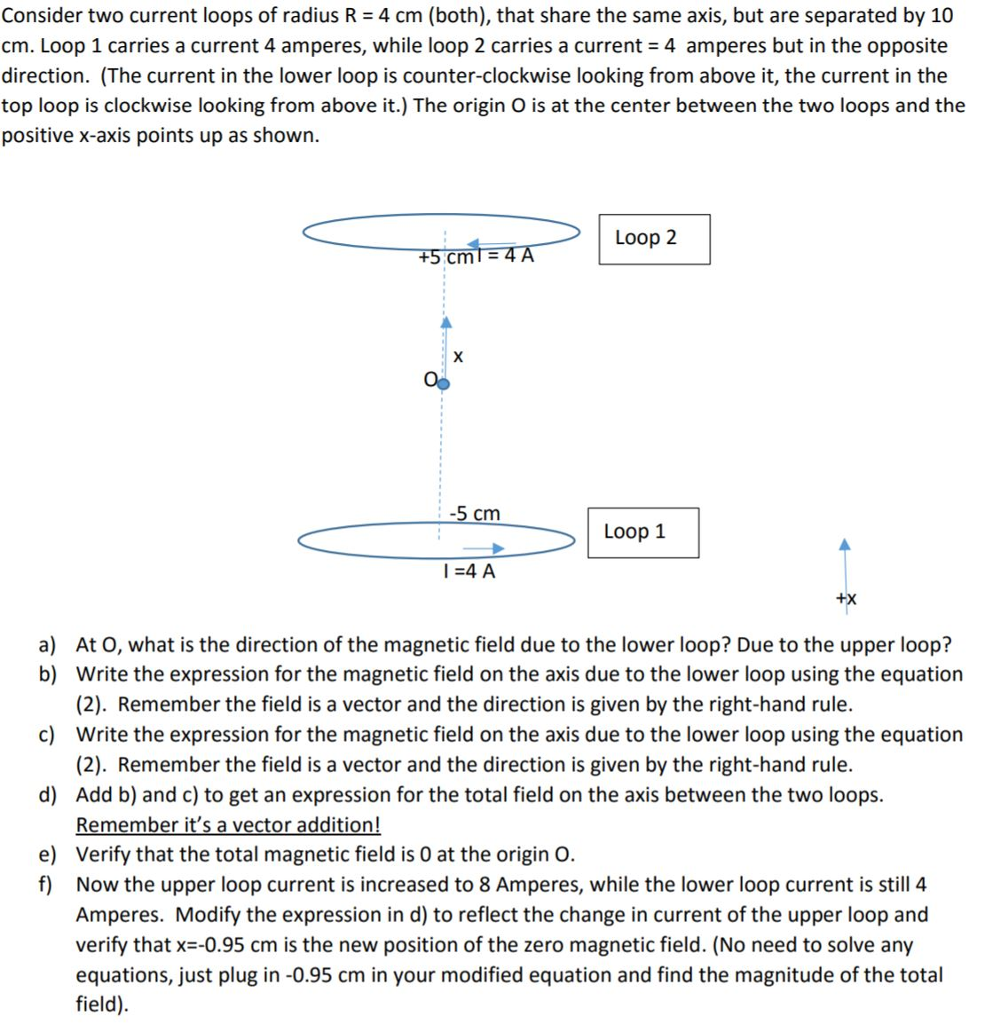 Solved: Consider Two Current Loops Of Radius R = 4 Cm (bot... | Chegg.com