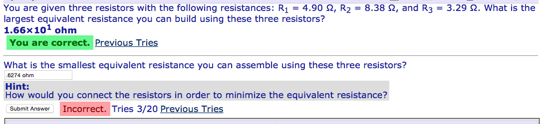 Solved You are given three resistors with the following | Chegg.com